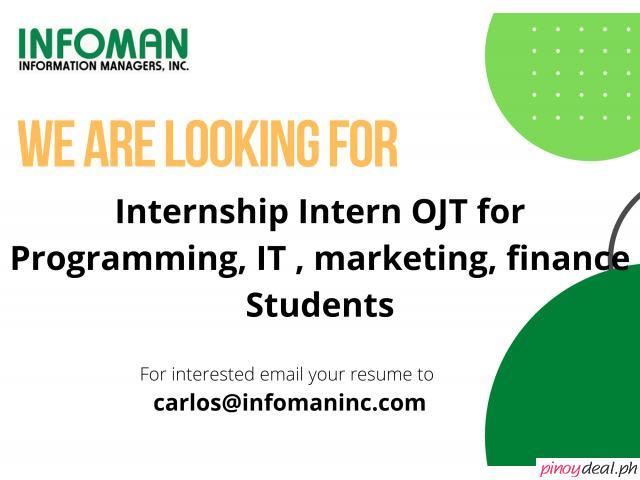 Internship Intern OJT for Programming, IT , marketing, finance Students ...