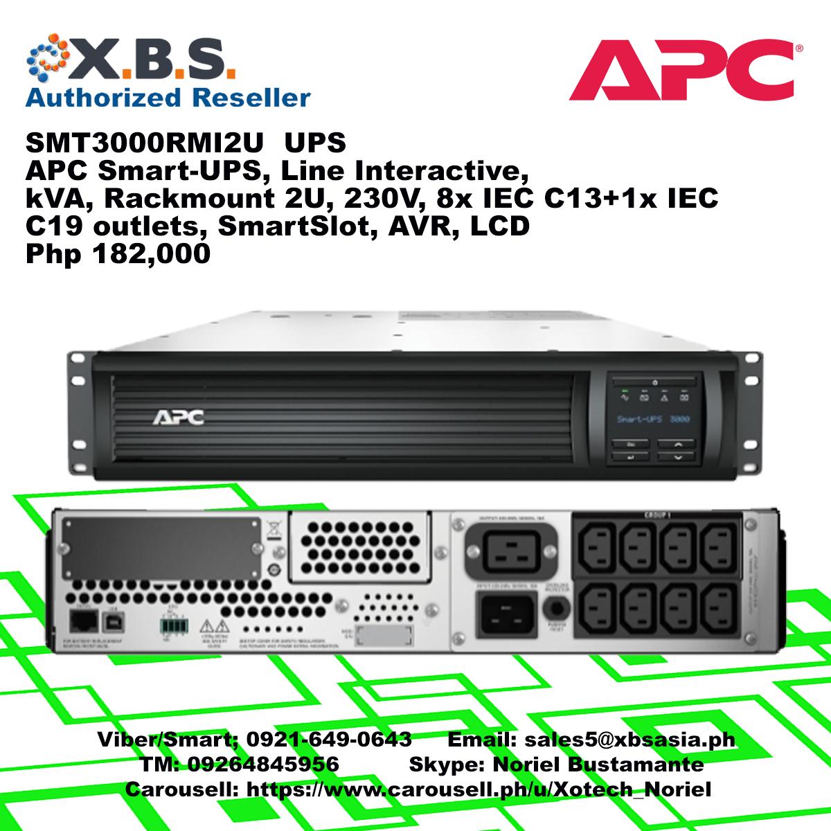 SMT3000RMI2U UPS APC Smart-UPS, Line Interactive, 3kVA QUEEZON CITY - Philippines Buy and Sell ...