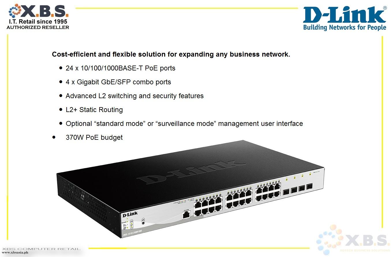 SWITCH- DLink 28-Port Gigabit Smart Managed PoE Switch (DGS-1210-28MP ...