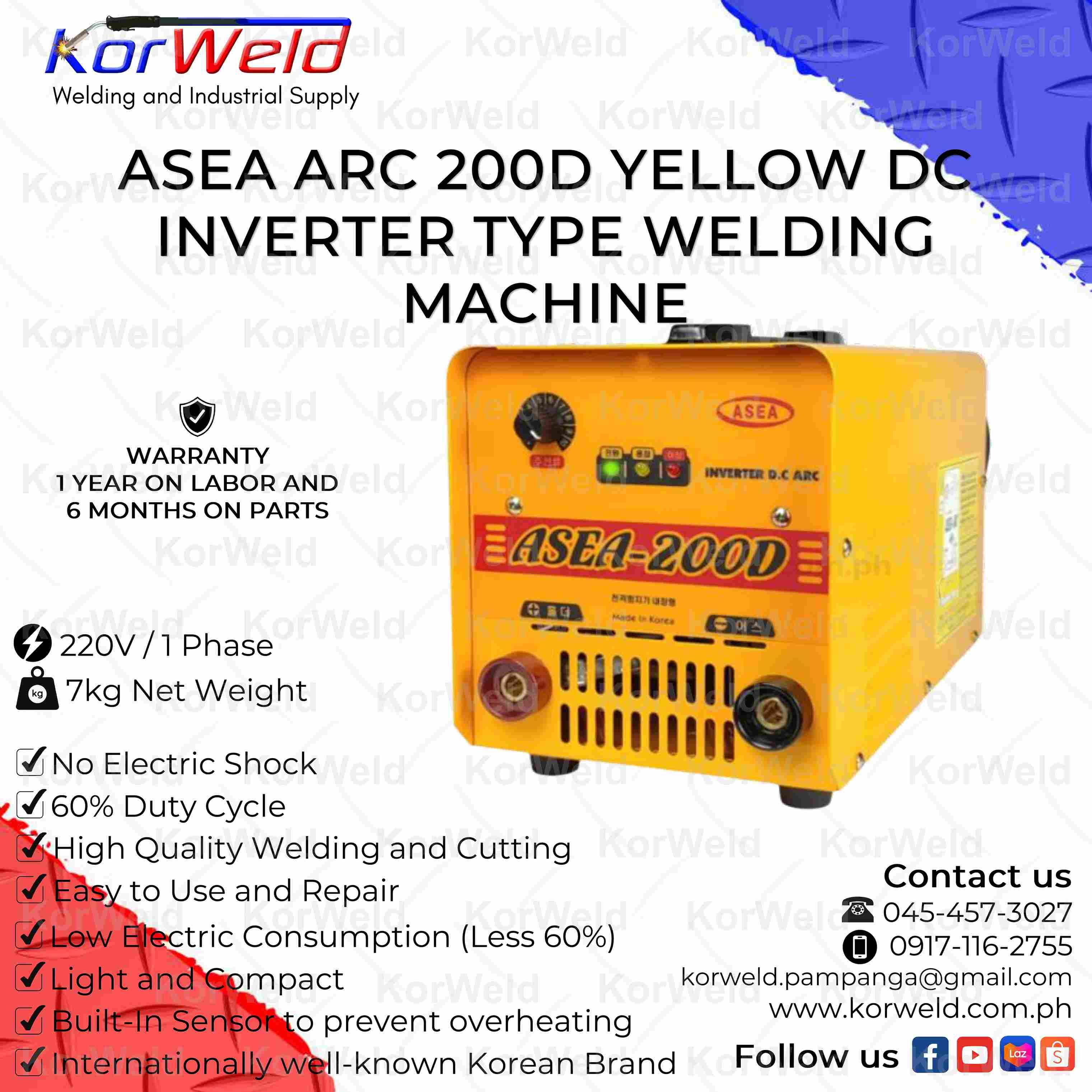 ASEA ARC 200D YELLOW DC INVERTER TYPE WELDING MACHINE PHP 14,700 PHP ...